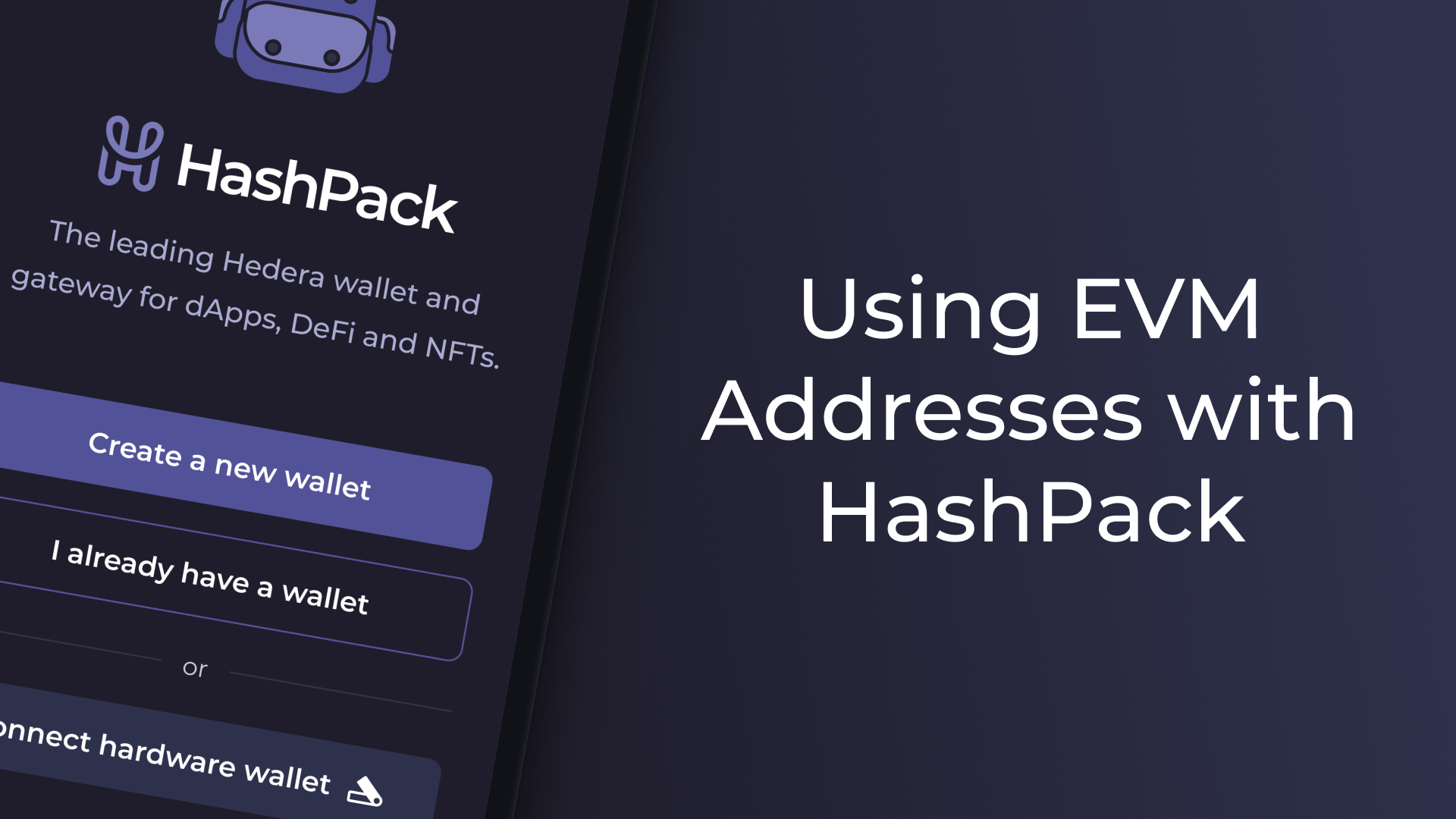 Using EVM addresses with HashPack